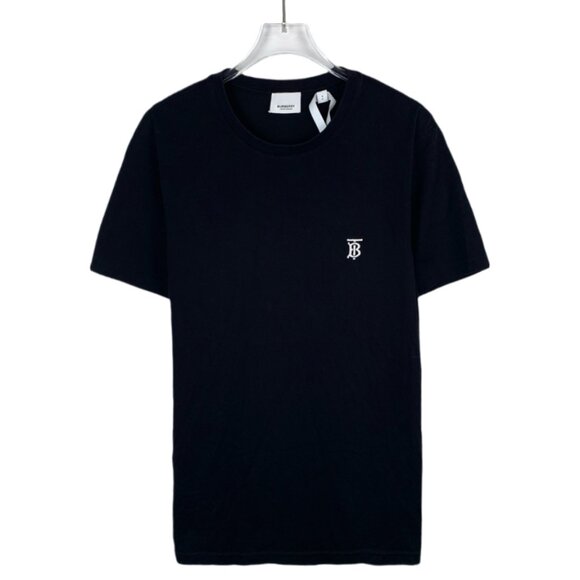 Burberry | Tops | 3431 Burberry Tb Logo Embroidered Round Neck Black ...